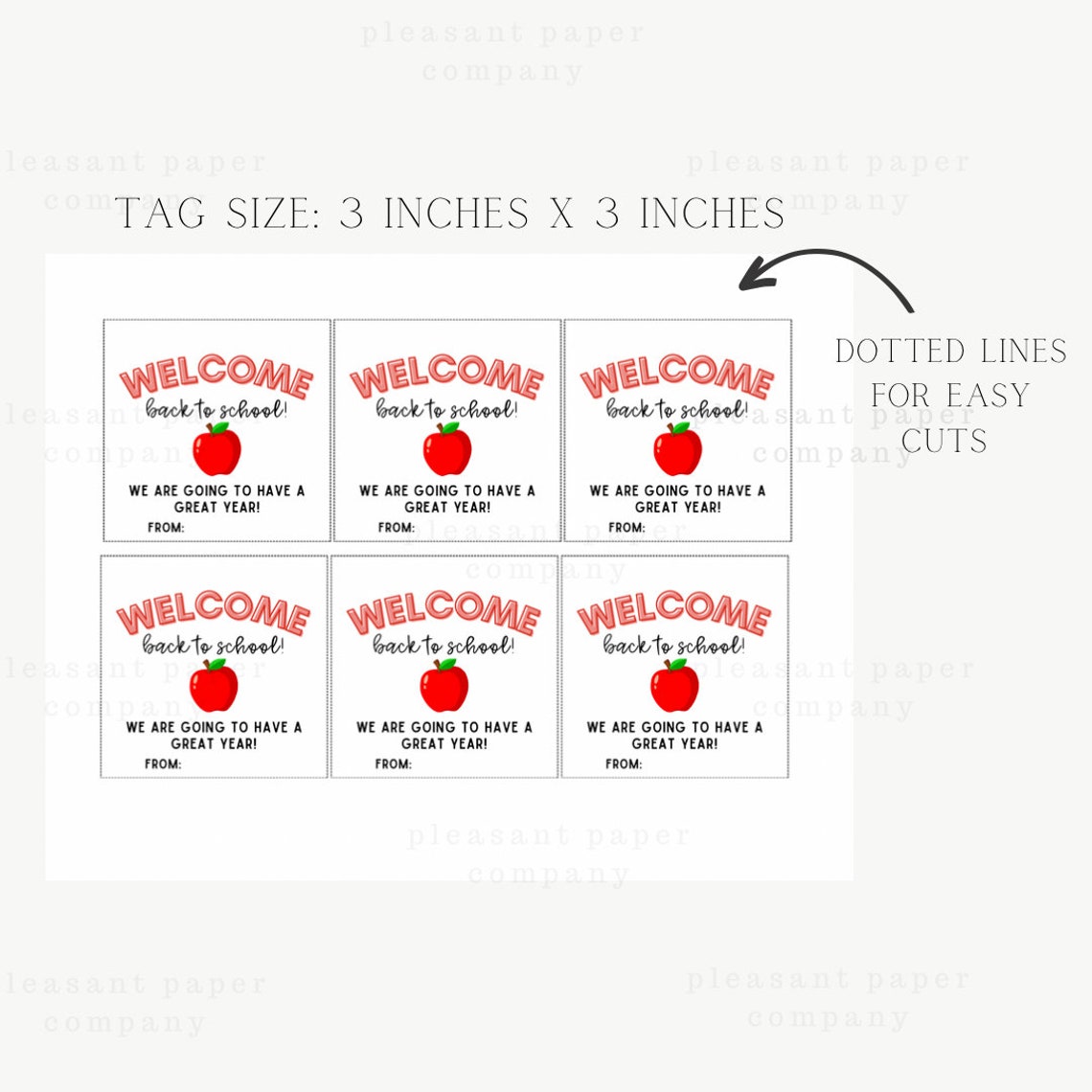 Printable Welcome Back to School Tag, Happy First Day of School Gift ...