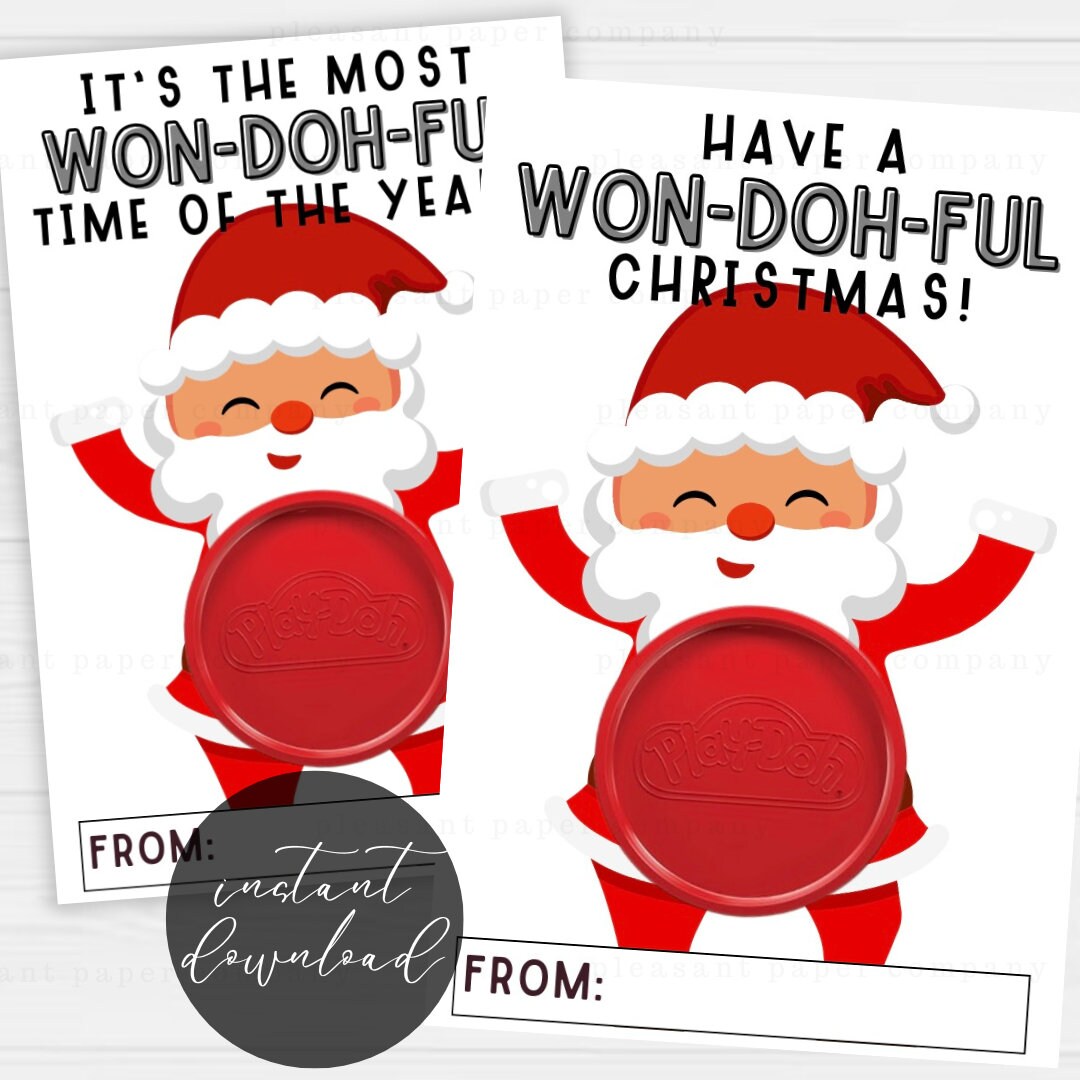 Christmas Play-doh Printable Card, Kids Play-doh Printable Card ...