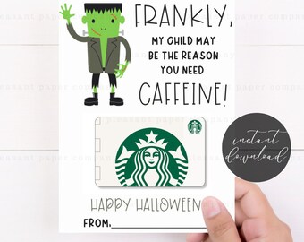 Printable Halloween Gift Card Holder, Teacher Halloween Gift Card ...