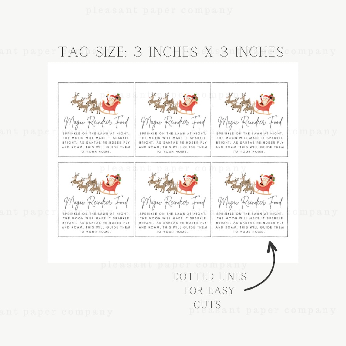 Printable Magic Reindeer Food Label Tag, Christmas Gift Tag, Reindeer ...