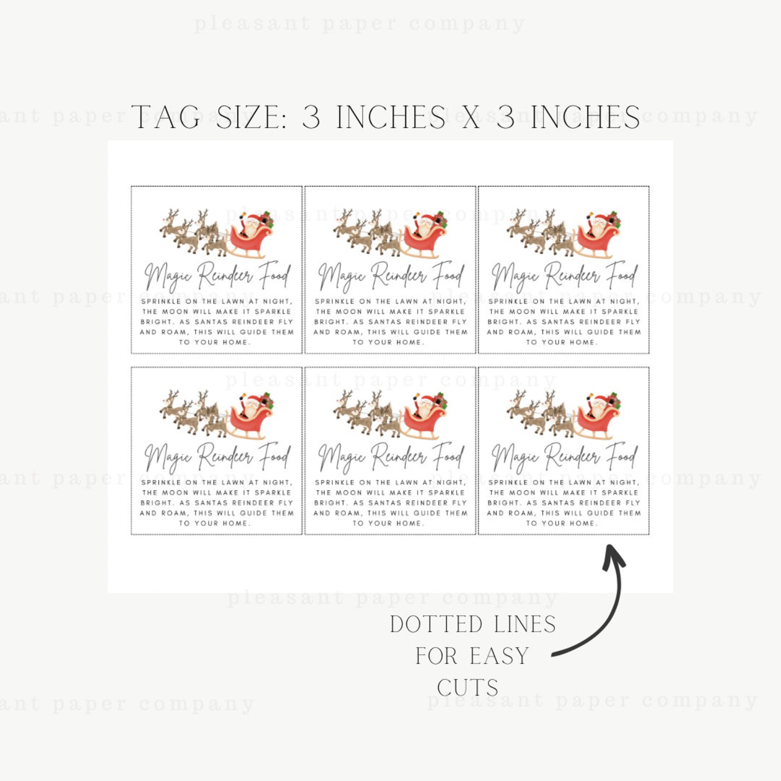 Printable Magic Reindeer Food Label Tag, Christmas Gift Tag, Reindeer ...