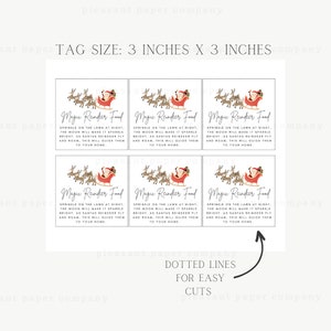 Printable Magic Reindeer Food Label Tag, Christmas Gift Tag, Reindeer ...