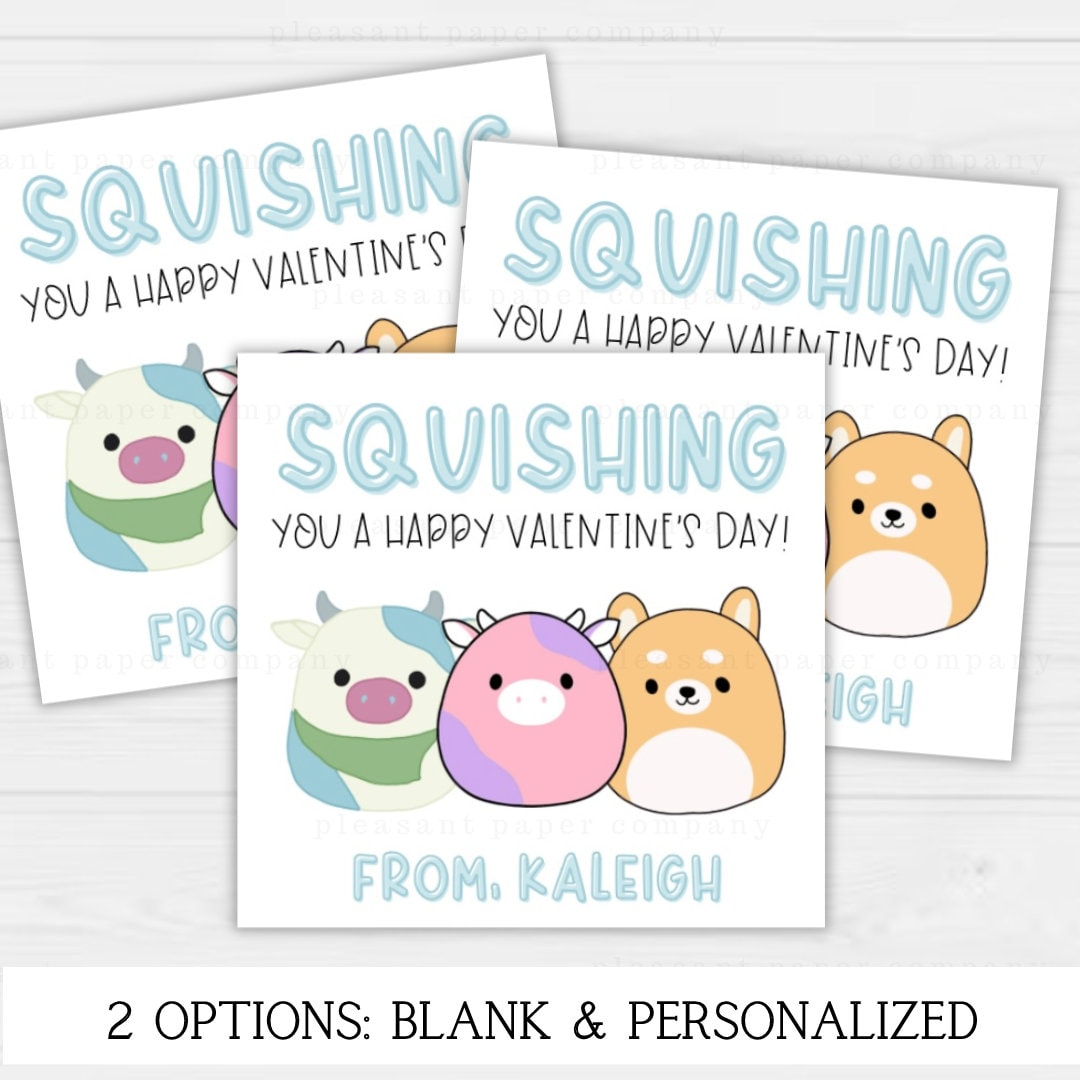 Printable Kids Classroom Squishmallow Valentine Card, Printable Squish ...