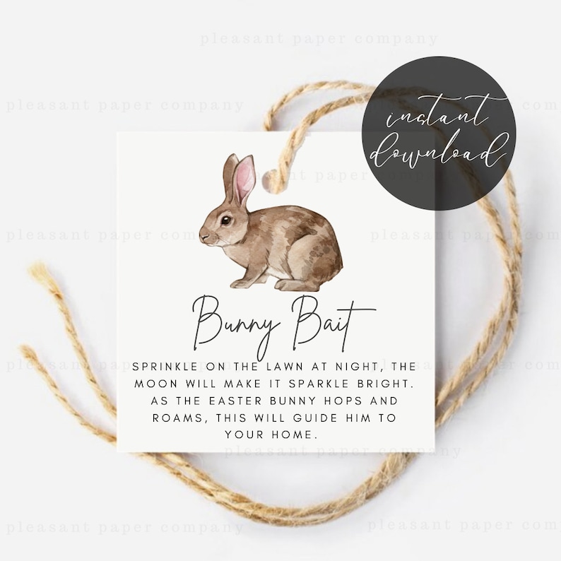 Printable Bunny Bait Tag: Easter Tradition Card (digital Download) - Etsy