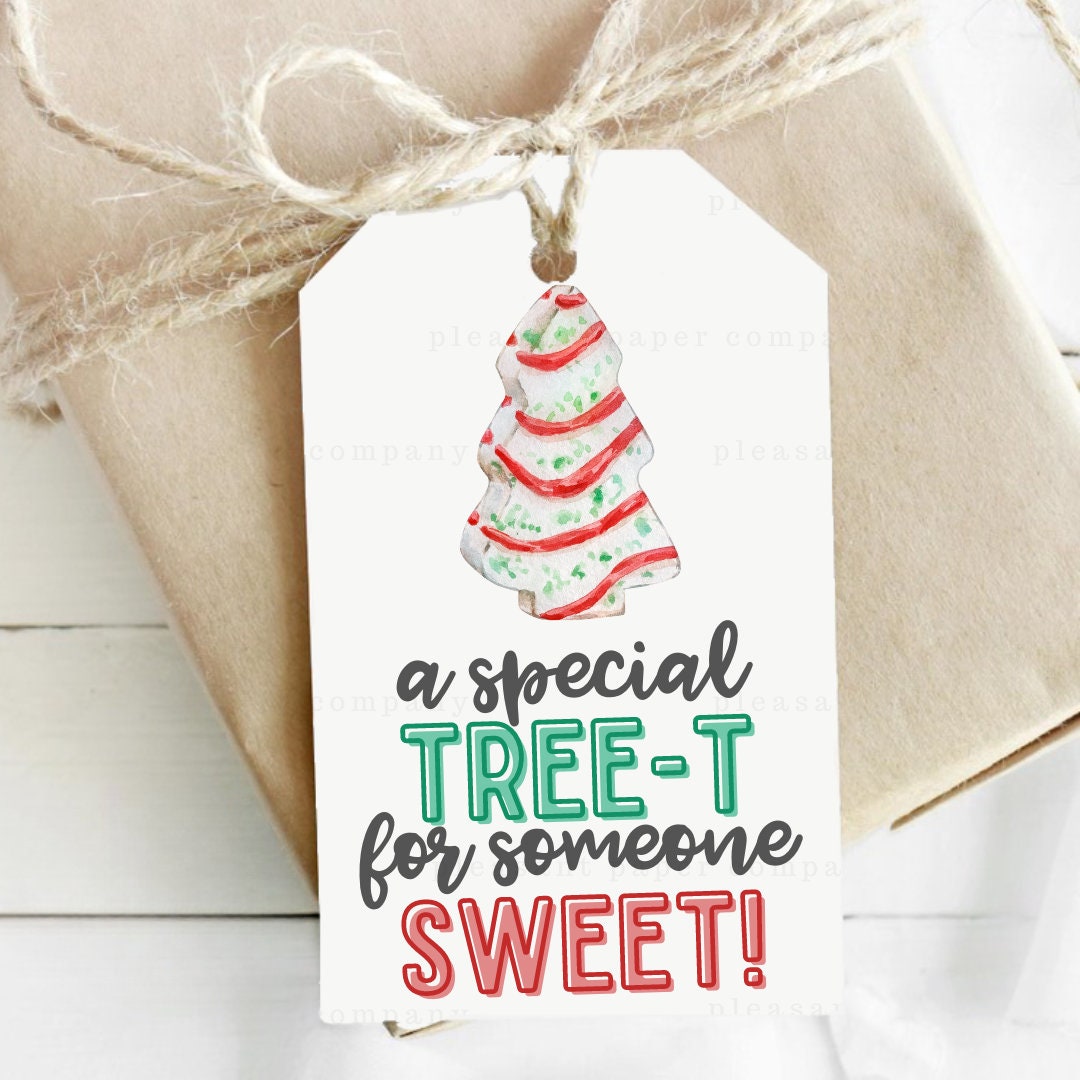 Christmas Tree Cake Printable Tag, A Christmas Tree-t for Someone Sweet ...