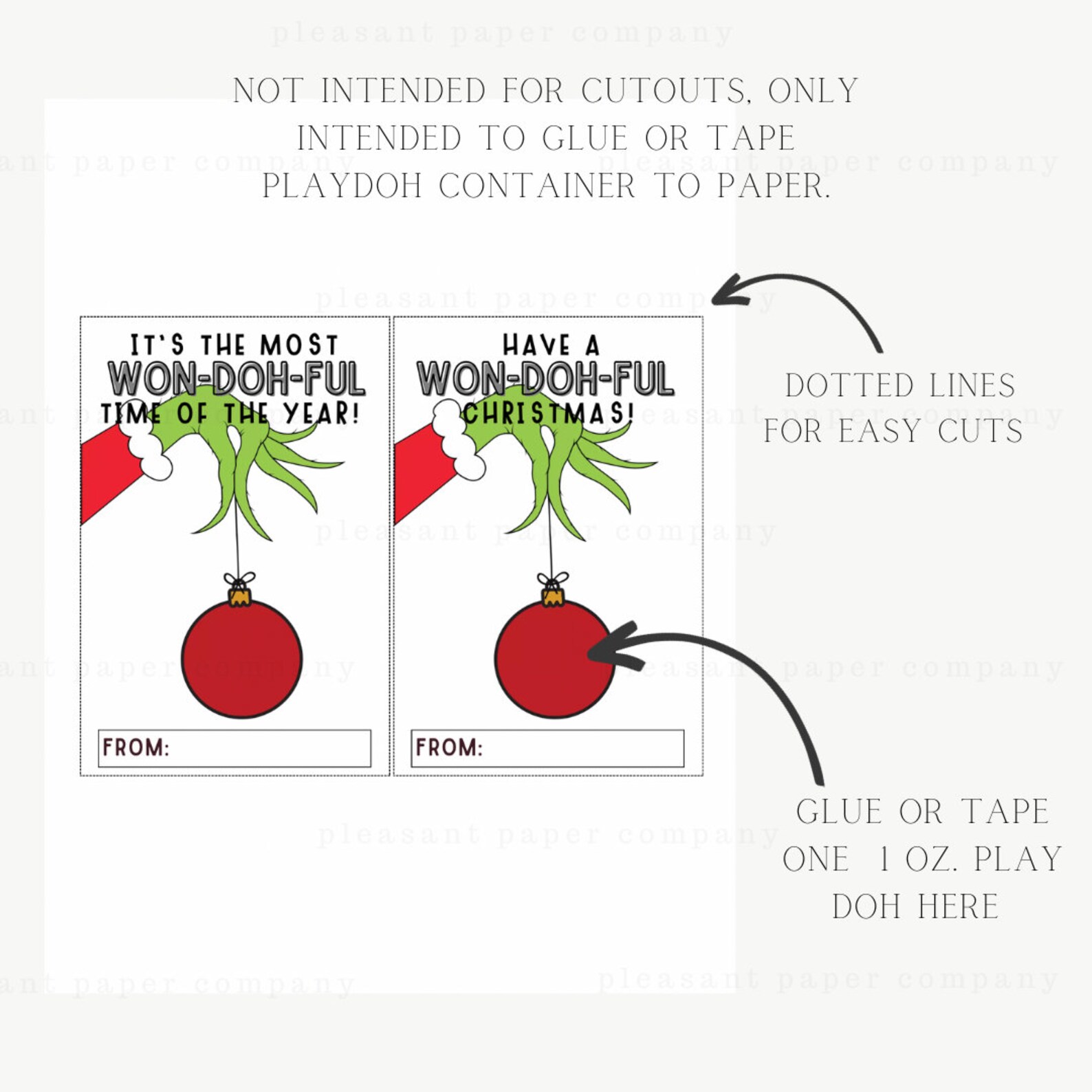 Christmas Play-doh Printable Card, Kids Play-doh Printable Card ...