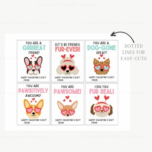 Printable Dog Valentine's Day Cards, Puppy Valentine’s Day Cards, Kids ...