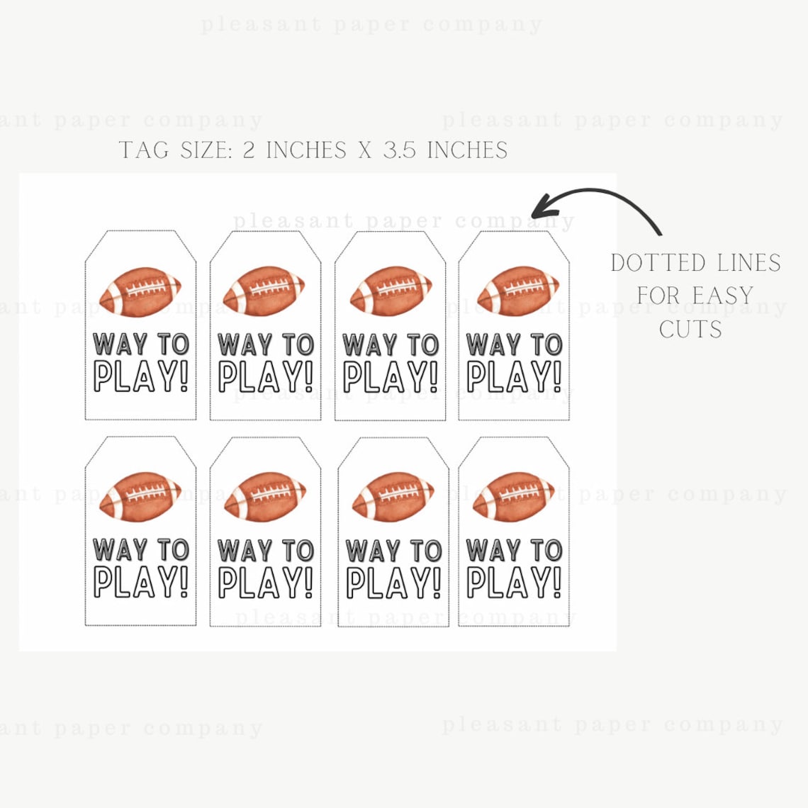 Printable Football Gift Tag: Team Treat Tag (PDF) - Etsy