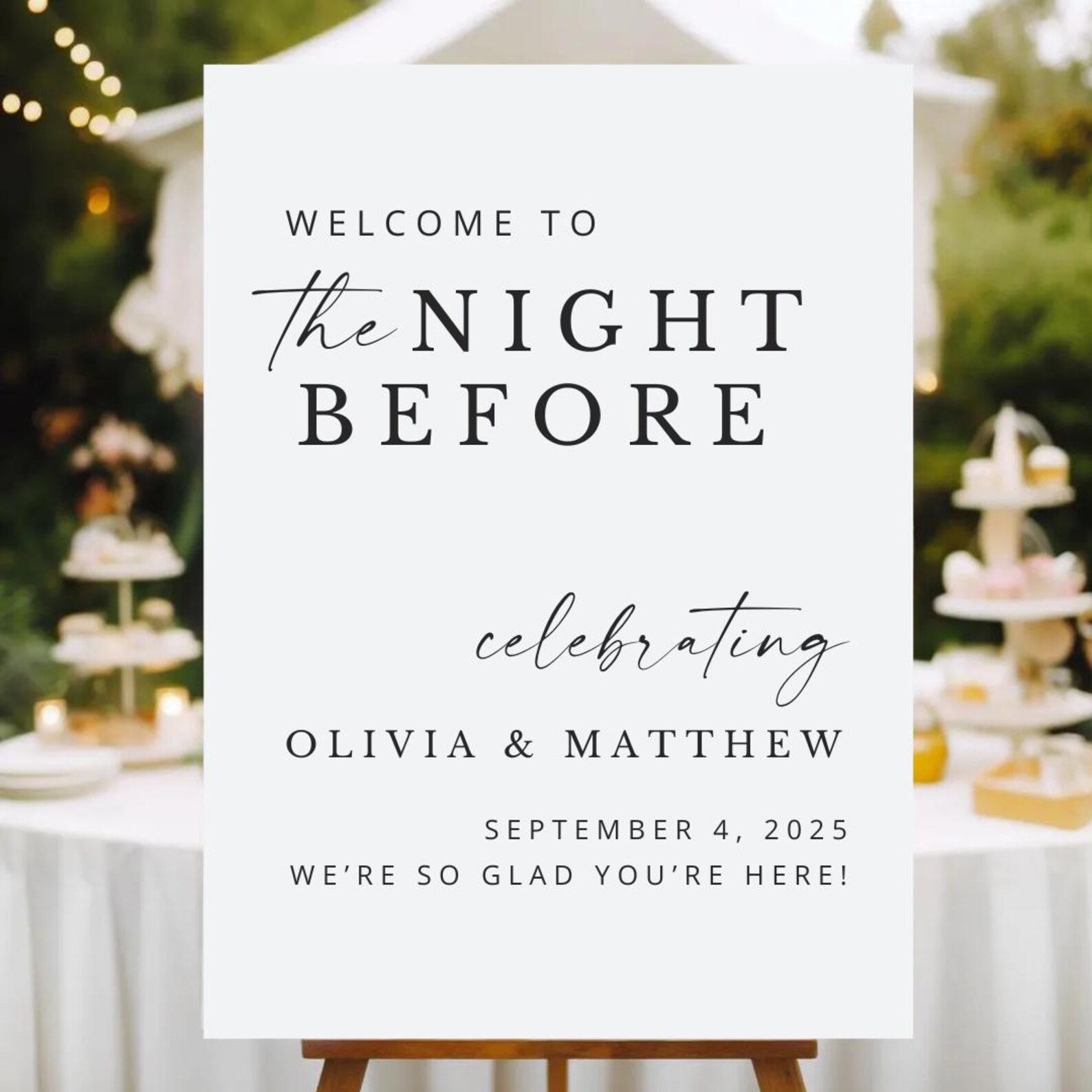 Modern Wedding Rehearsal Welcome Sign, Minimalist Rehearsal Dinner ...