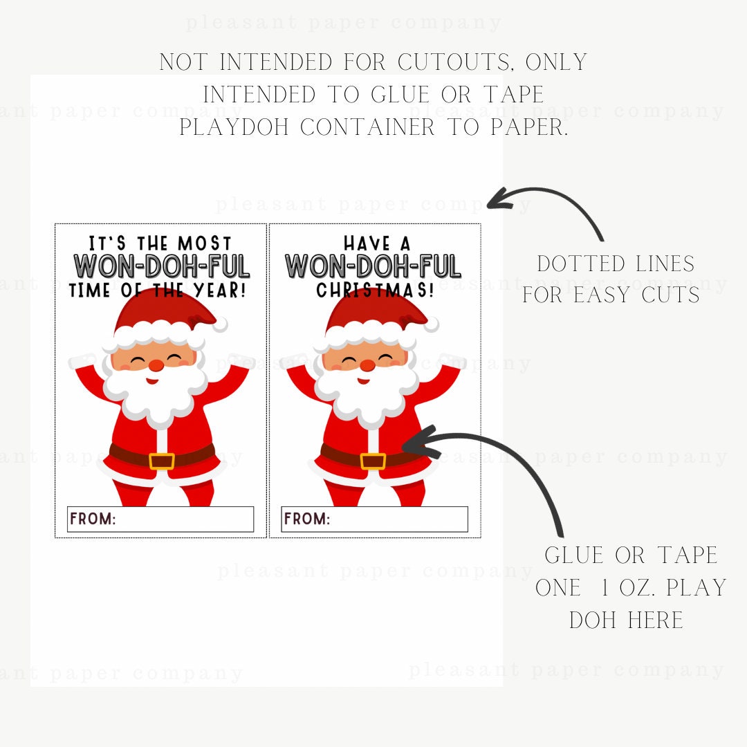 Christmas Play-doh Printable Card, Kids Play-doh Printable Card ...