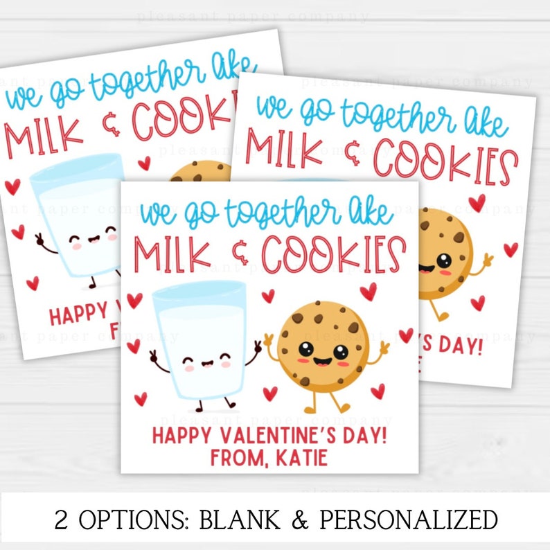 Kids Personalized Classroom Cookie Valentine Card, Printable We Go ...