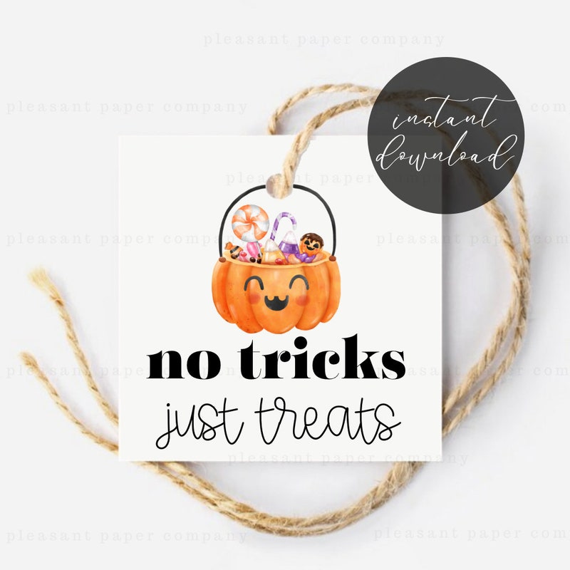 No Tricks Just Treats Tags - Etsy