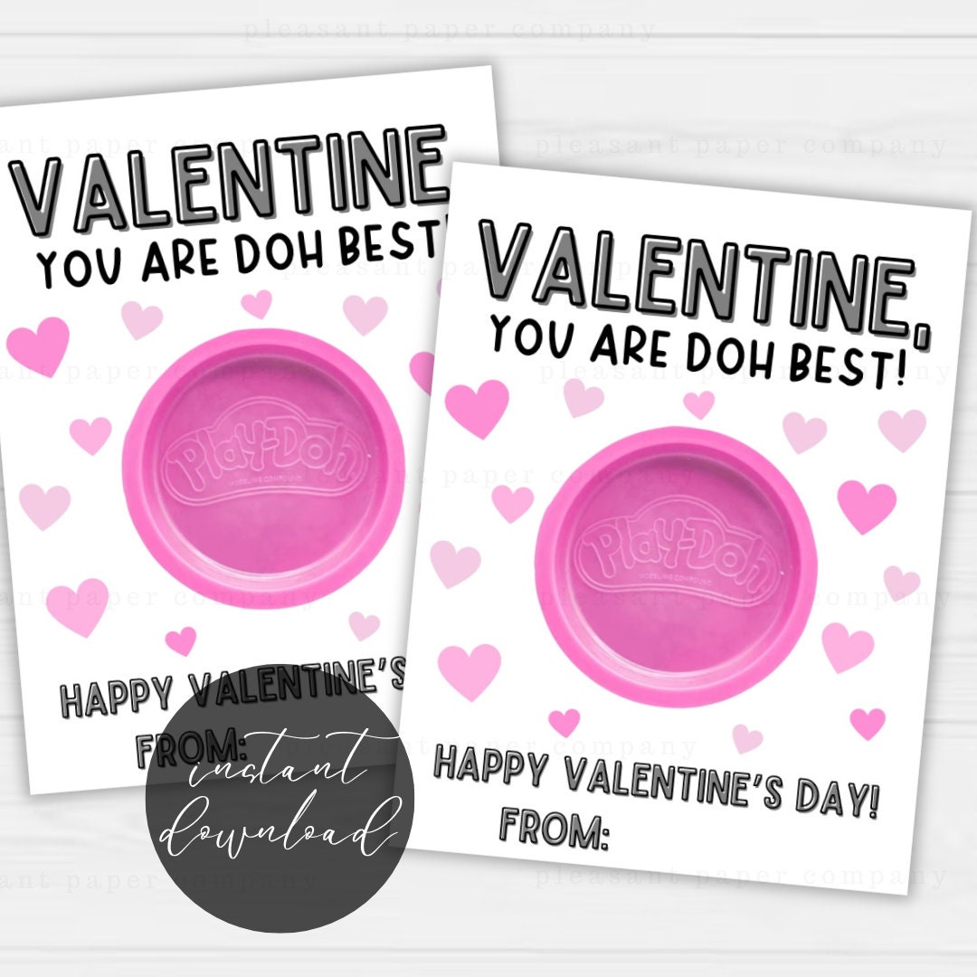 Valentine Play-doh Printable Card, You Are Doh Best Valentine Card ...