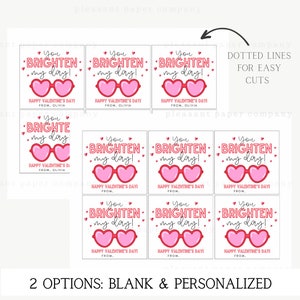 Printable Heart Sunglasses Valentine's Day Card, Personalized Heart ...
