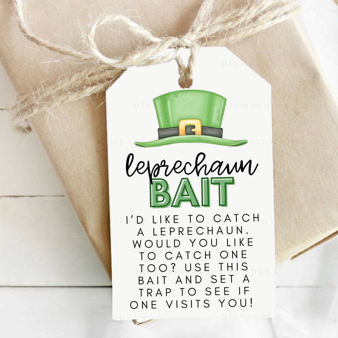 Printable Leprechaun Bait Gift Tag, St Patrick’s Day Treat Tags, St ...
