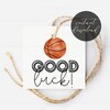 Printable Good Luck Basketball Gift Tag, Team Football Tag, Basketball ...
