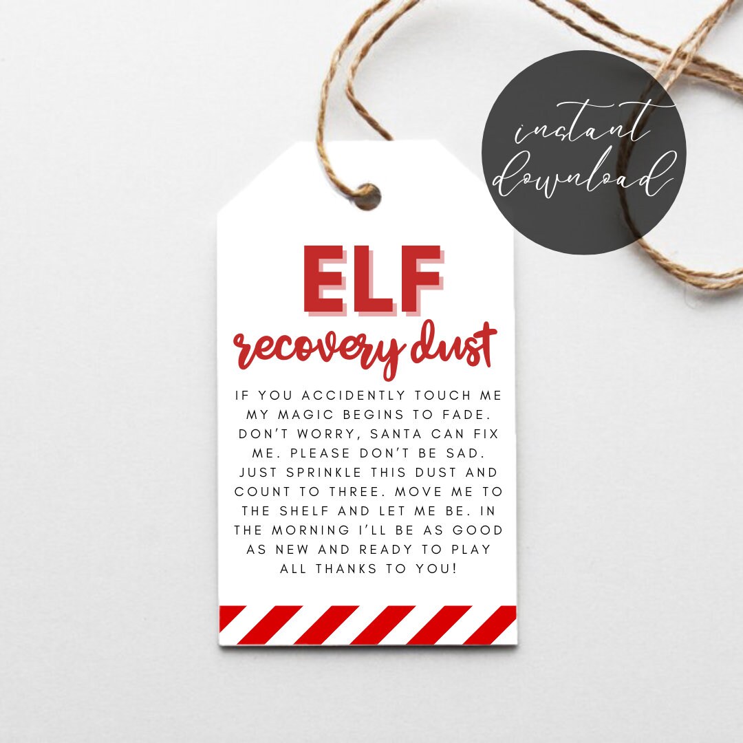 Elf Recovery Dust Tag, Elf Magic Dust Instructions, Elf Magic Dust ...