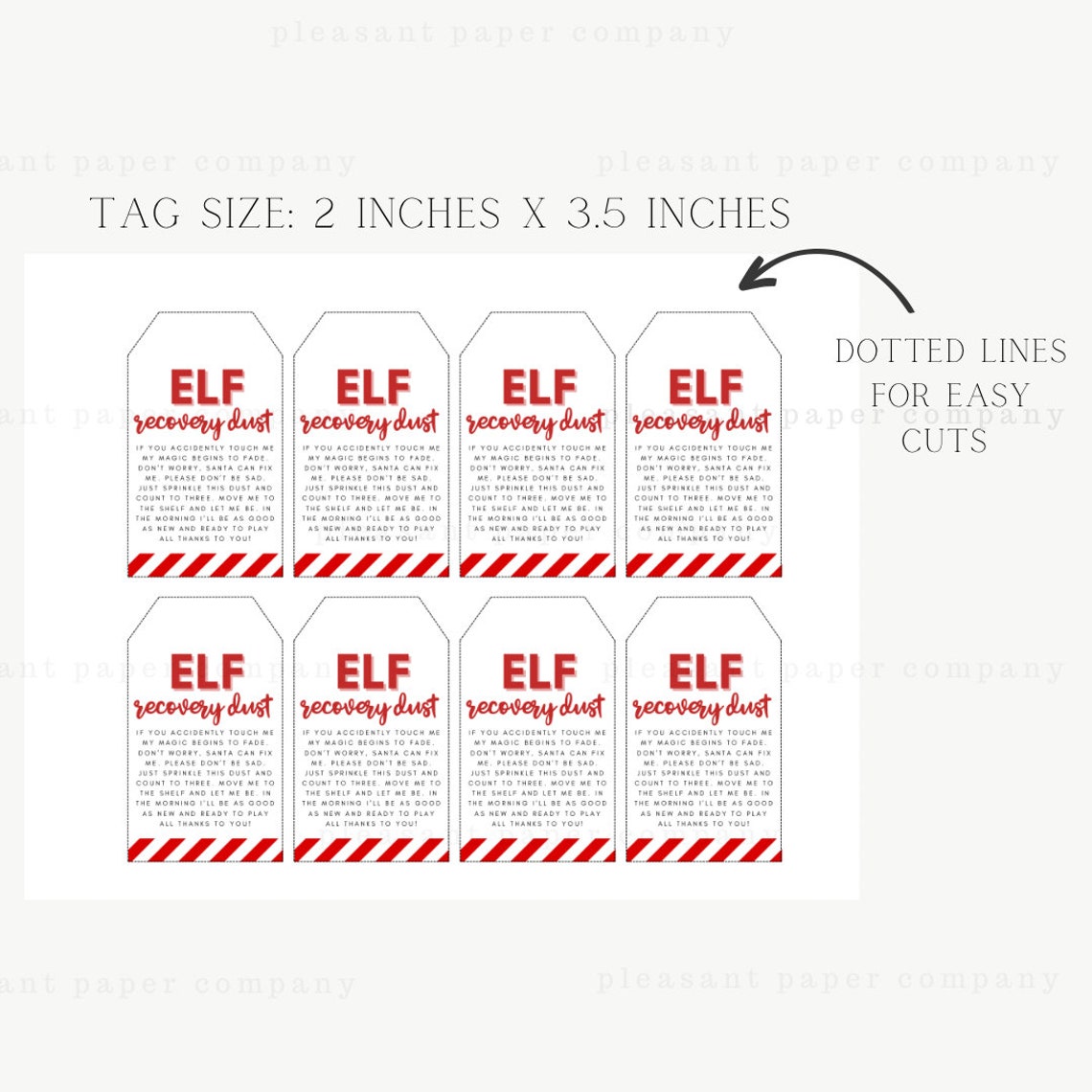 Elf Recovery Dust Tag, Elf Magic Dust Instructions, Elf Magic Dust ...
