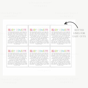 Back to School Ready Confetti Printable Tag, First Day of School, Night ...