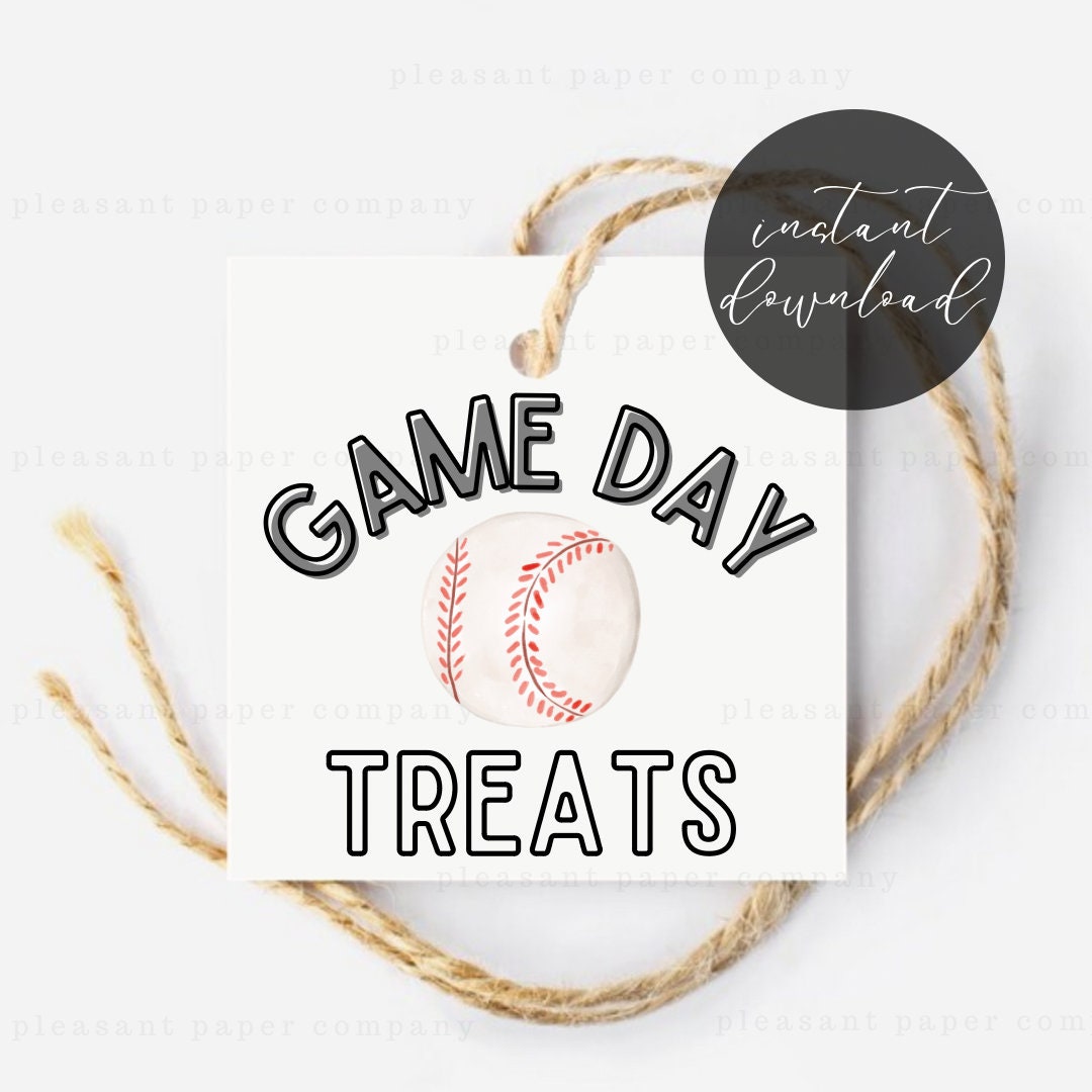 Baseball Game Day Treats Tag, Pre-game Treat Tag, Post-game Snack ...
