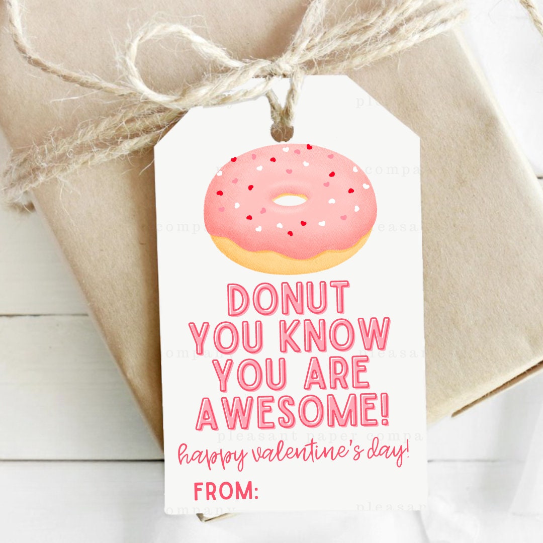 Printable Donut You Know You Are Awesome Tag, Printable Donut Gift Bag ...