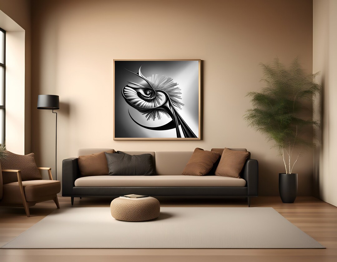 Black and White Wall Art, Abstract Printable Wall Art. Modern Math Art ...