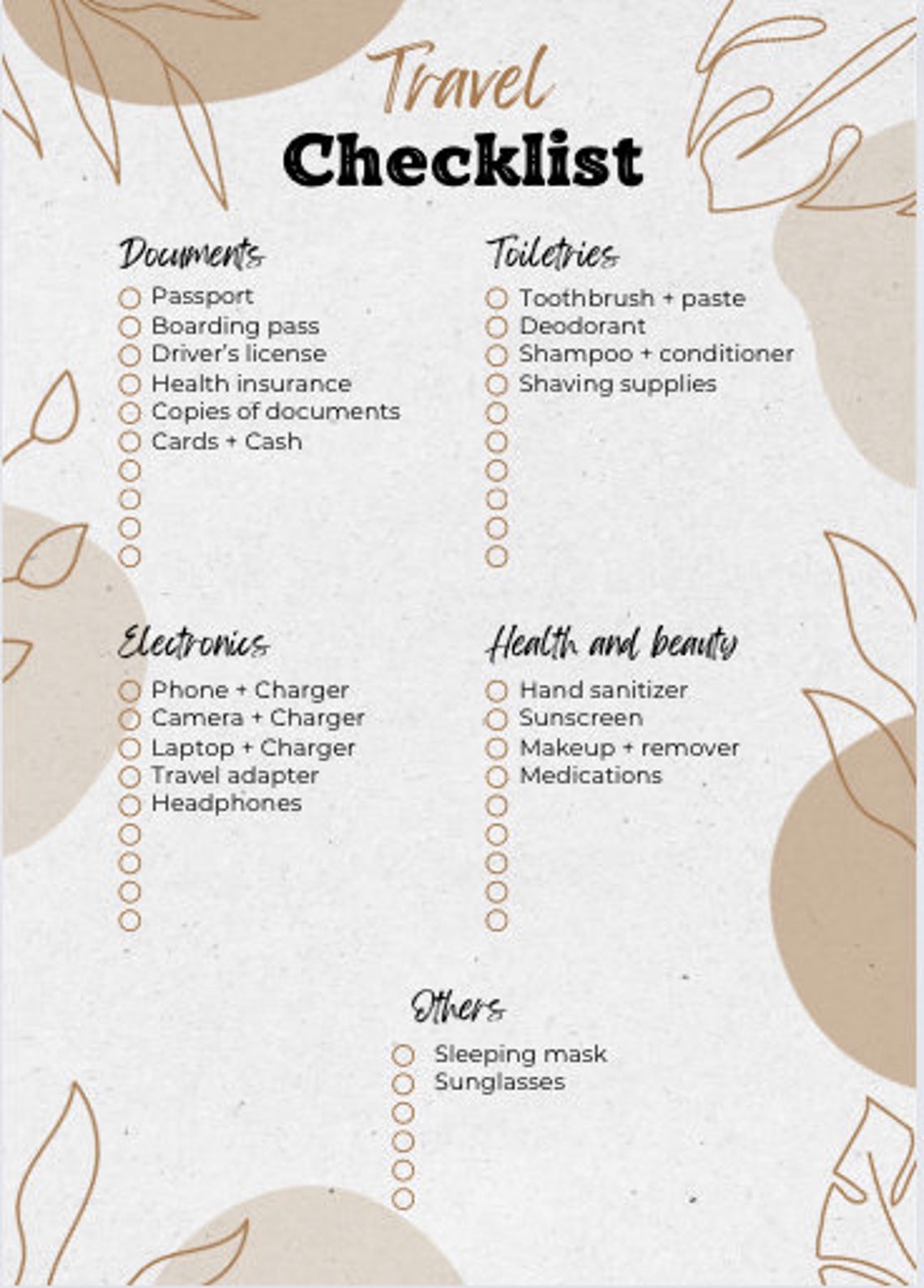 Printable Packing List, Travel Checklist, Summer Travel Packing List - Etsy