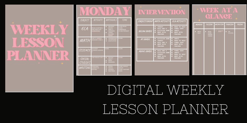 Digital Weekly Lesson Plan Template for Teachers, Google Slides/google ...