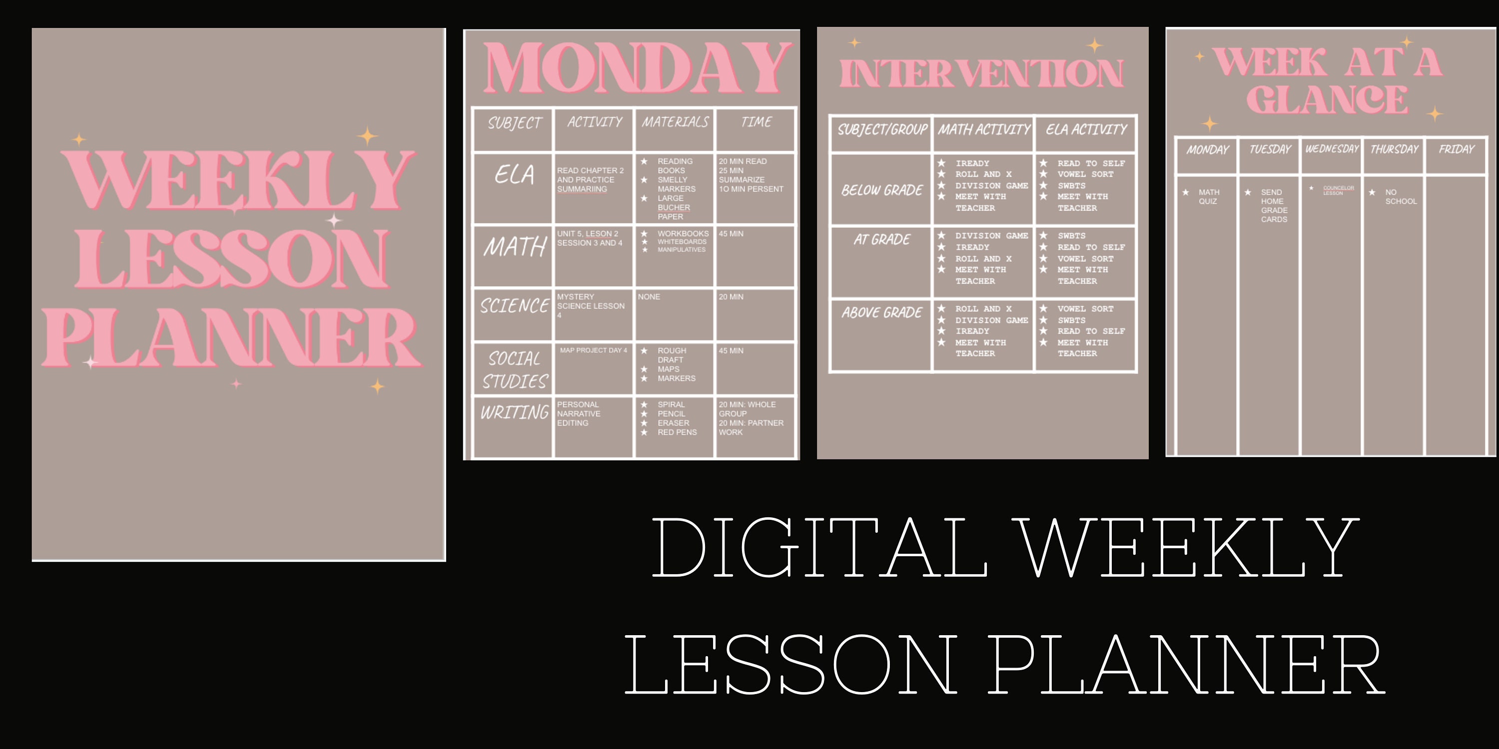 Digital Weekly Lesson Plan Template for Teachers, Google Slides/google ...