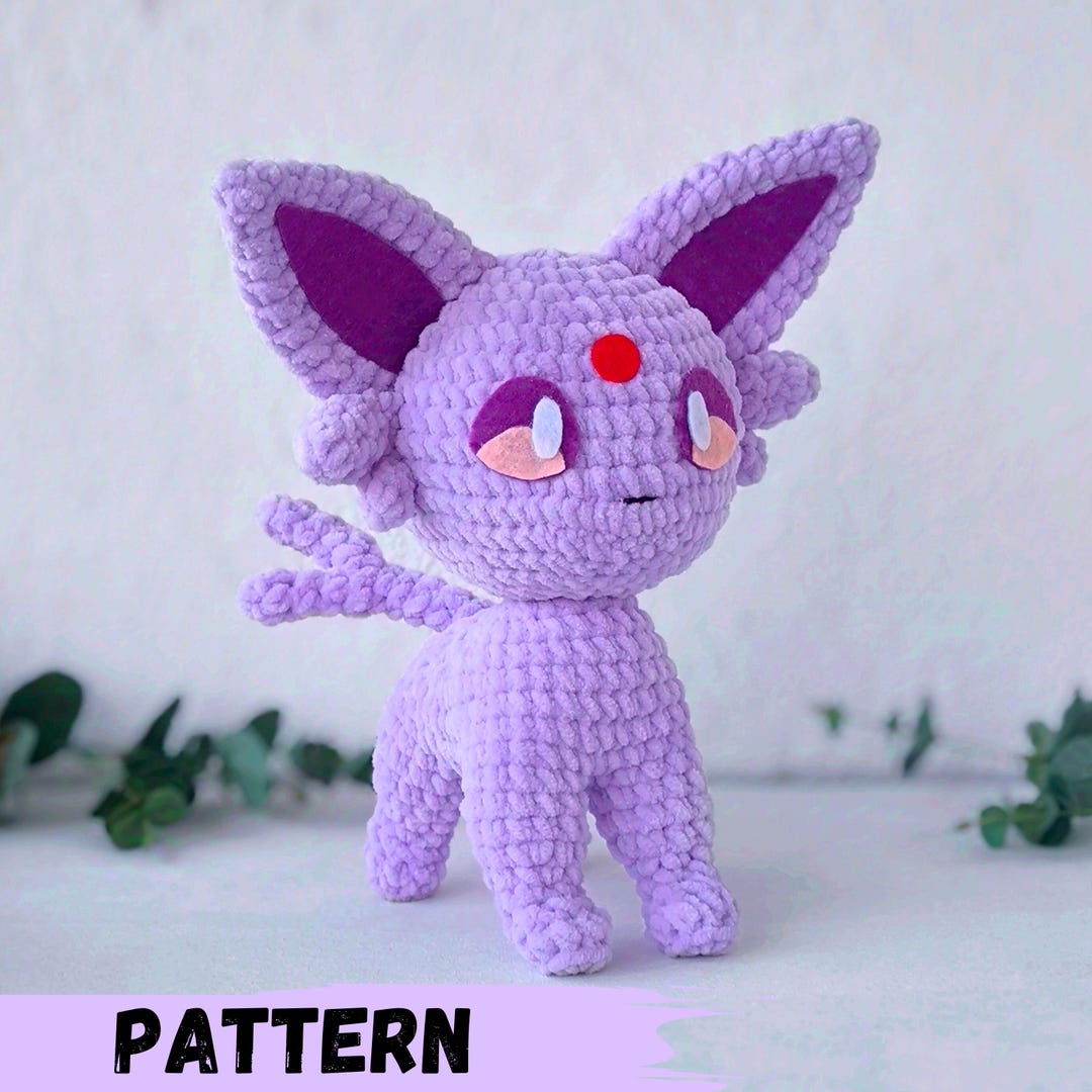 Crochet Amigurumi Pattern - Espeon (pokémon) (EN, RU) - Etsy