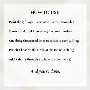 Mother's Day Printable Gift Tags | Minimalist, Floral, 9 Tags per Page ...