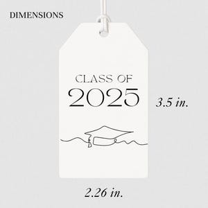 Graduation Printable Gift Tags | Minimalist, 9 Tags per Page | Instant ...