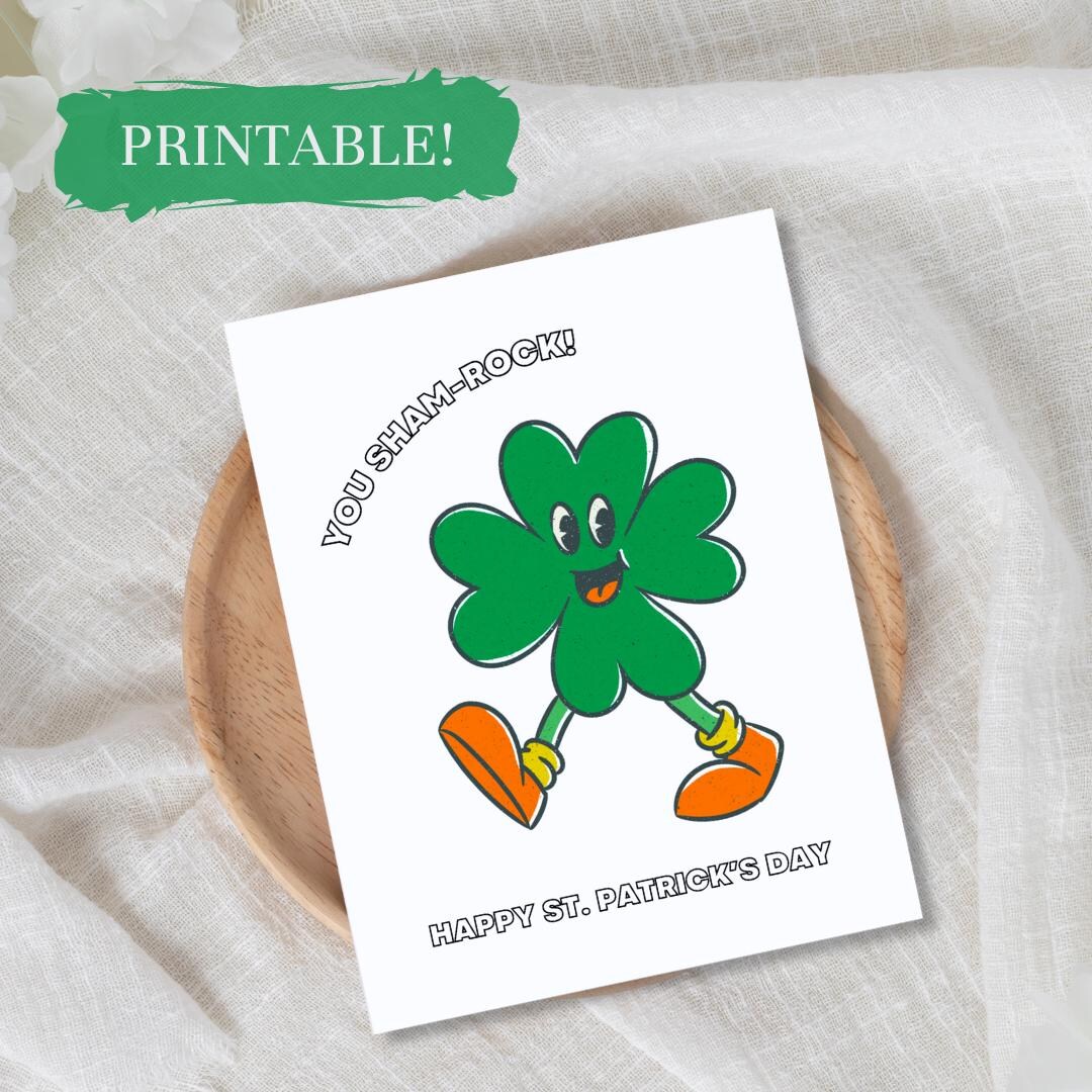 Printable Card - St. Patrick's Day Pun, Minimalist A2 Card, Instant ...