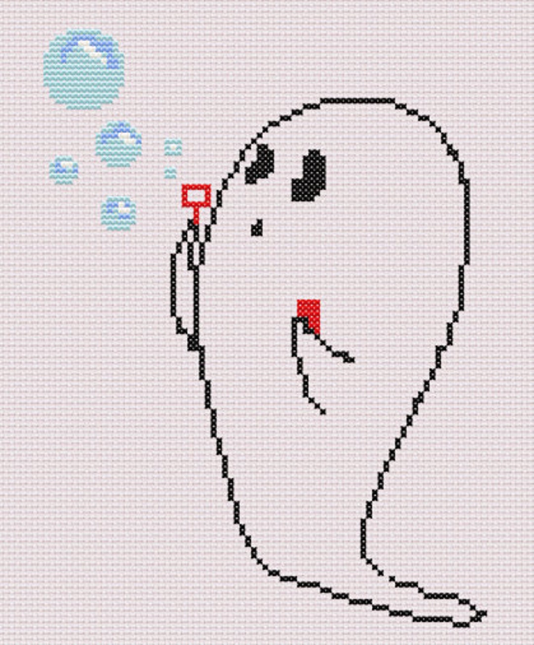 Ghost Blowing Bubbles Cross Stitch Pattern - Etsy