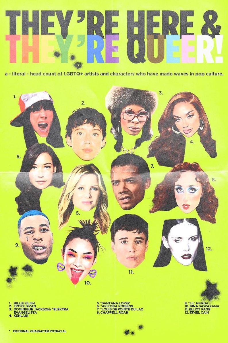 Pride "theyre HERE & Queer" Poster - Etsy