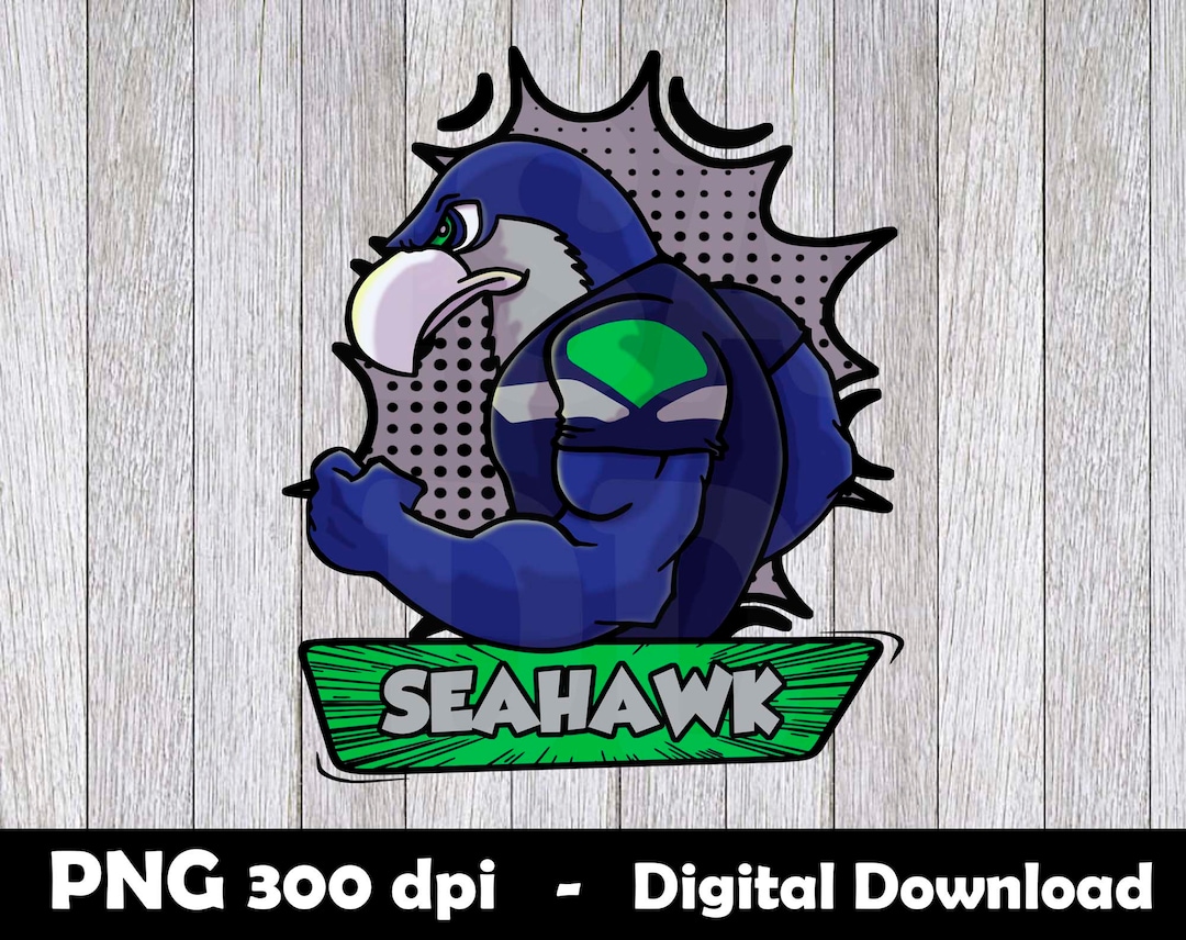 Seahawk Png, Football Mascot Comic Book Hero Style, PNG for Sublimation ...