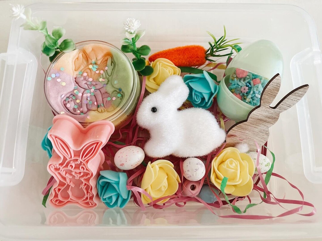 Bunny Garden Playdough Kit, Easter Playdough Kit, Spring Playdough Kit ...