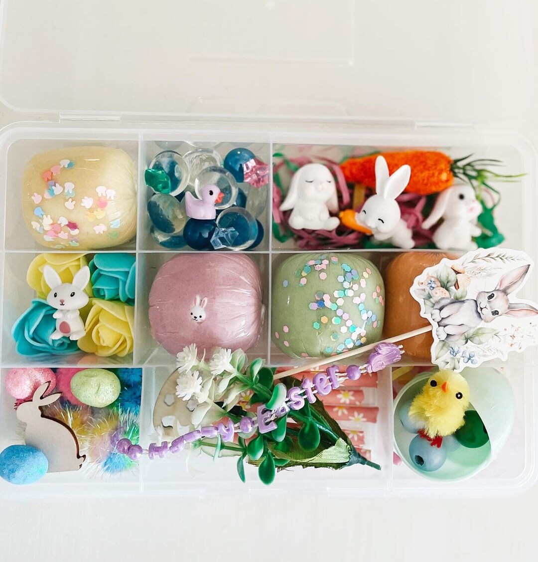 Easter Bunny Deluxe Playdough Kit, Spring Bunny Playdough Kit, Easter ...
