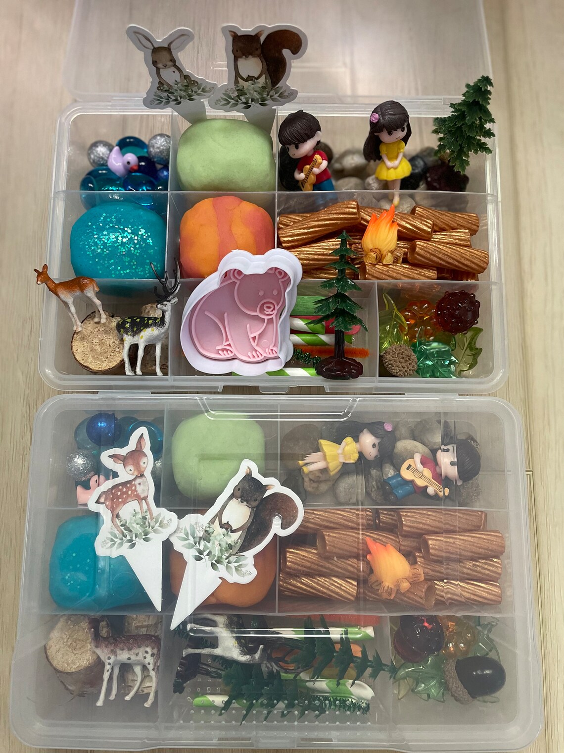 Camping Playdough Kit, Play Dough Camping Box, Kids Camping Activity ...