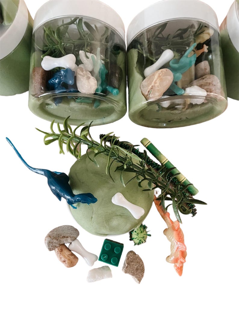 Dinosaur Playdough Jar - Etsy