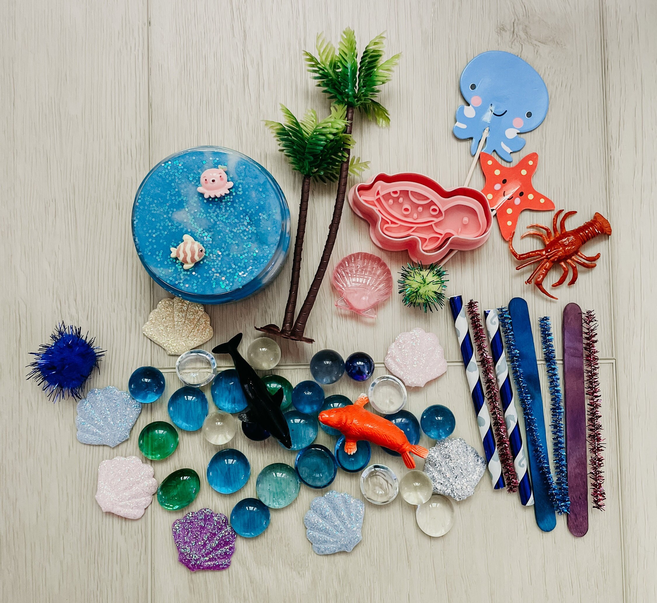 Ocean Life Playdough Kit, Ocean Theme Playdough Box, Ocean Animals Play ...