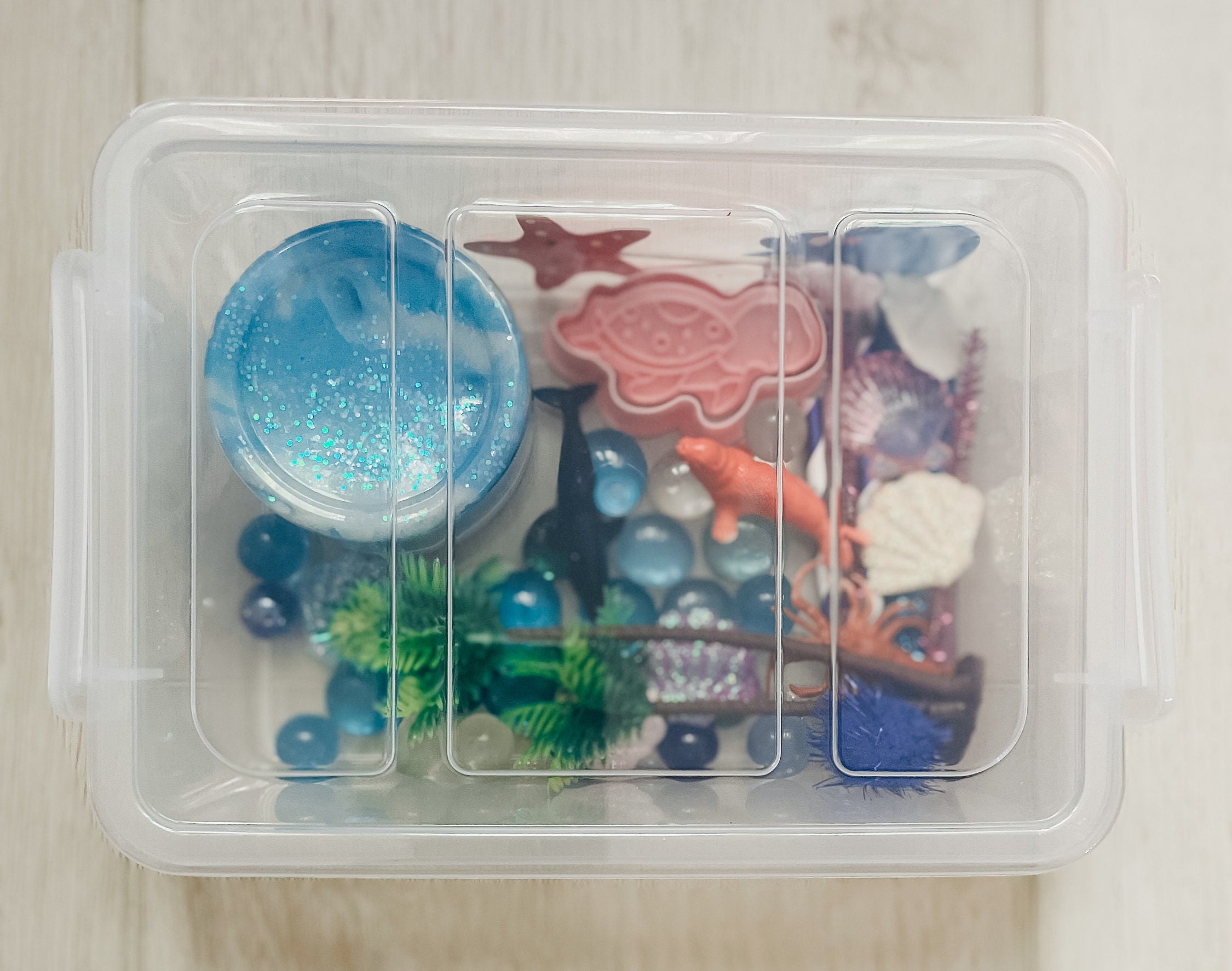 Ocean Life Playdough Kit, Ocean Theme Playdough Box, Ocean Animals Play ...
