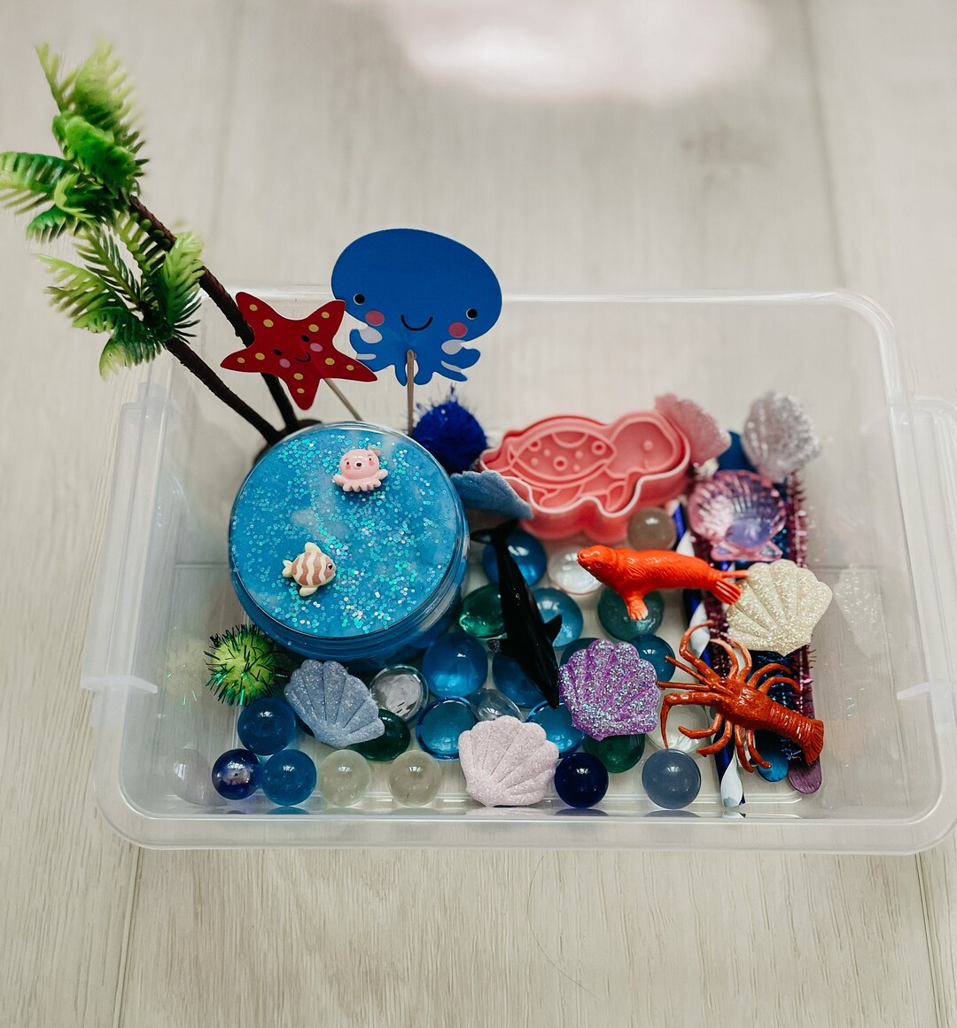 Ocean Life Playdough Kit, Ocean Theme Playdough Box, Ocean Animals Play ...