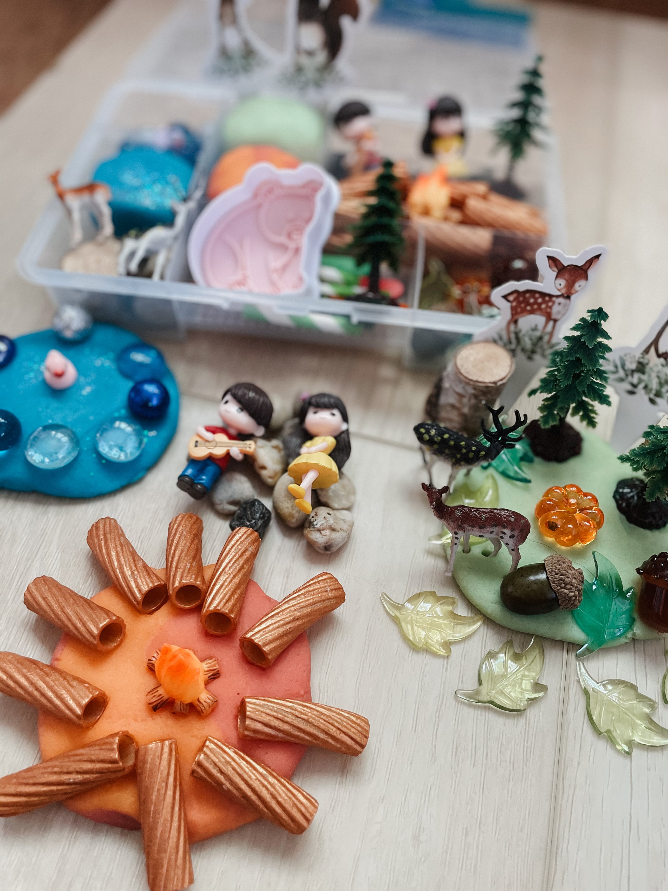 Camping Playdough Kit, Play Dough Camping Box, Kids Camping Activity ...