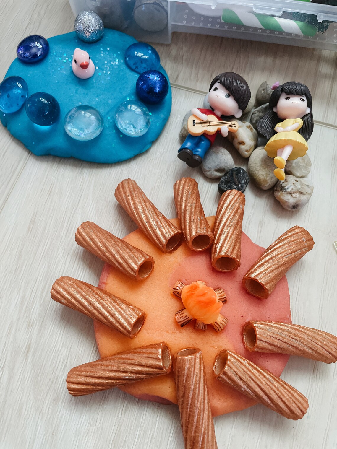 Camping Playdough Kit, Play Dough Camping Box, Kids Camping Activity ...