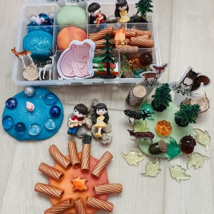 Camping Playdough Kit, Play Dough Camping Box, Kids Camping Activity ...