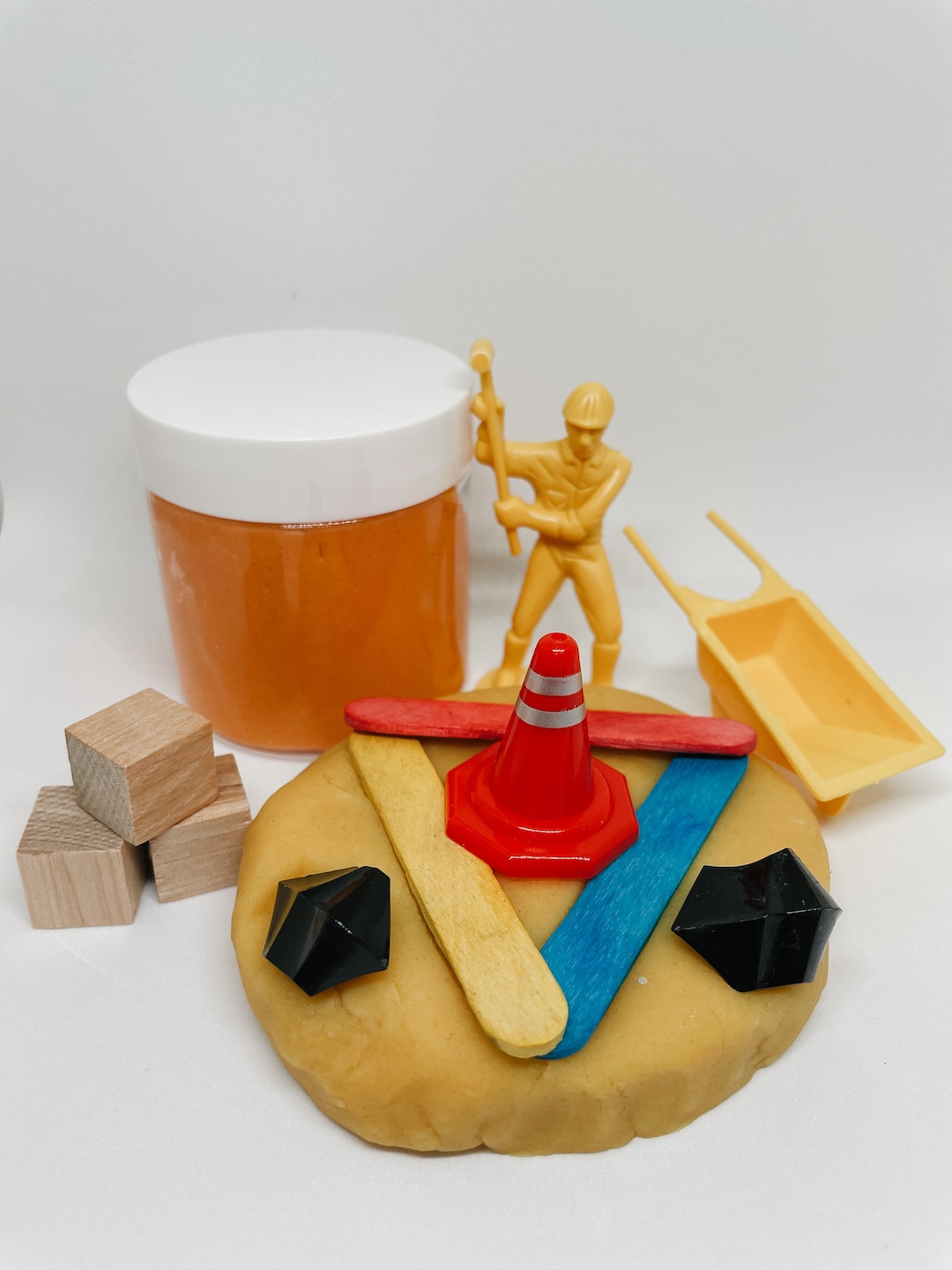 Construction Playdough Jar, Builder Playdough, Road Work Playdough ...