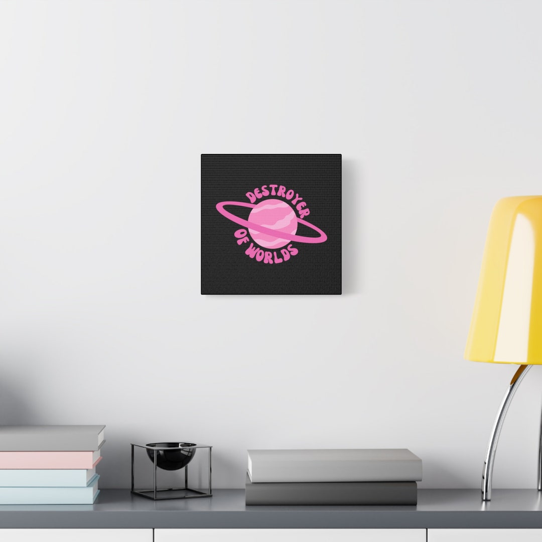 Black Destroyer of Worlds Film Movie Prometheus Pink White Matte Canvas ...