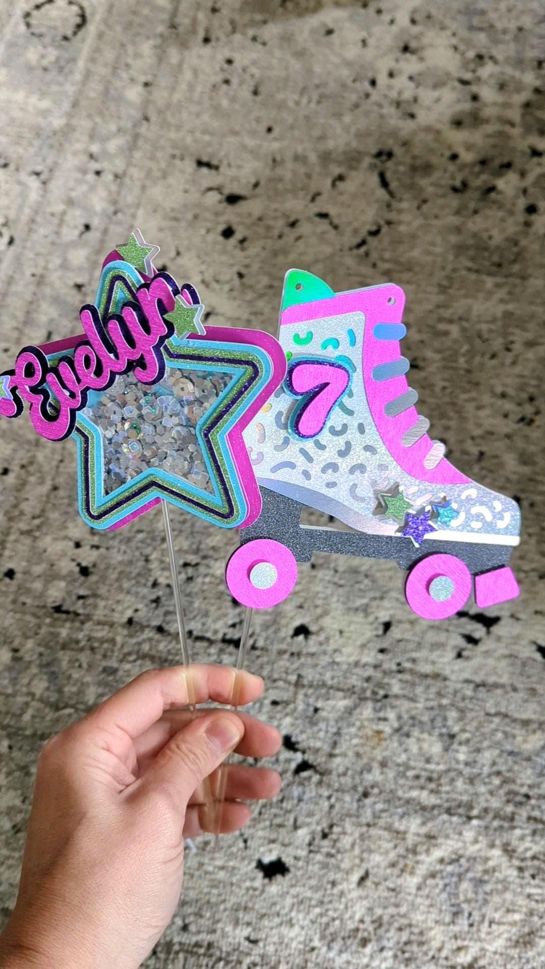 Roller Skate Cake Topper Birthday Cake Topper Personalized Cake Topper ...