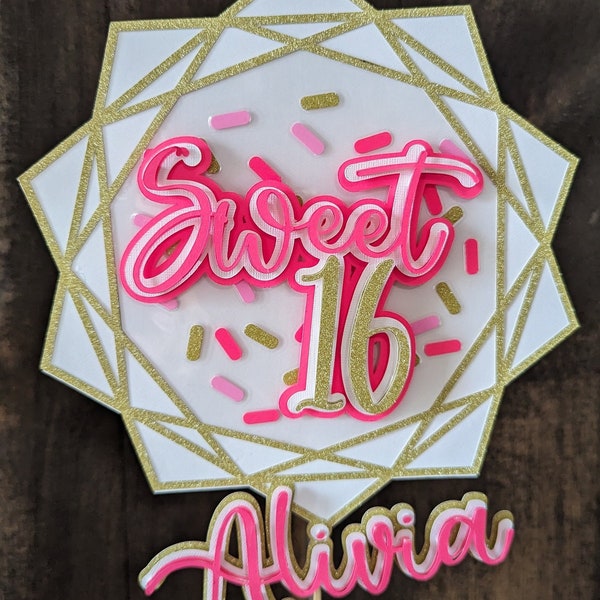 16 Cake Topper - Etsy
